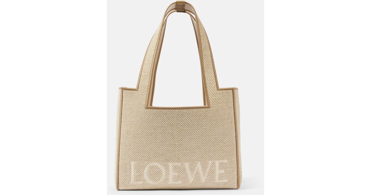 Loewe Font Medium Jacquard Canvas Tote Bag in Natural | Lyst Canada