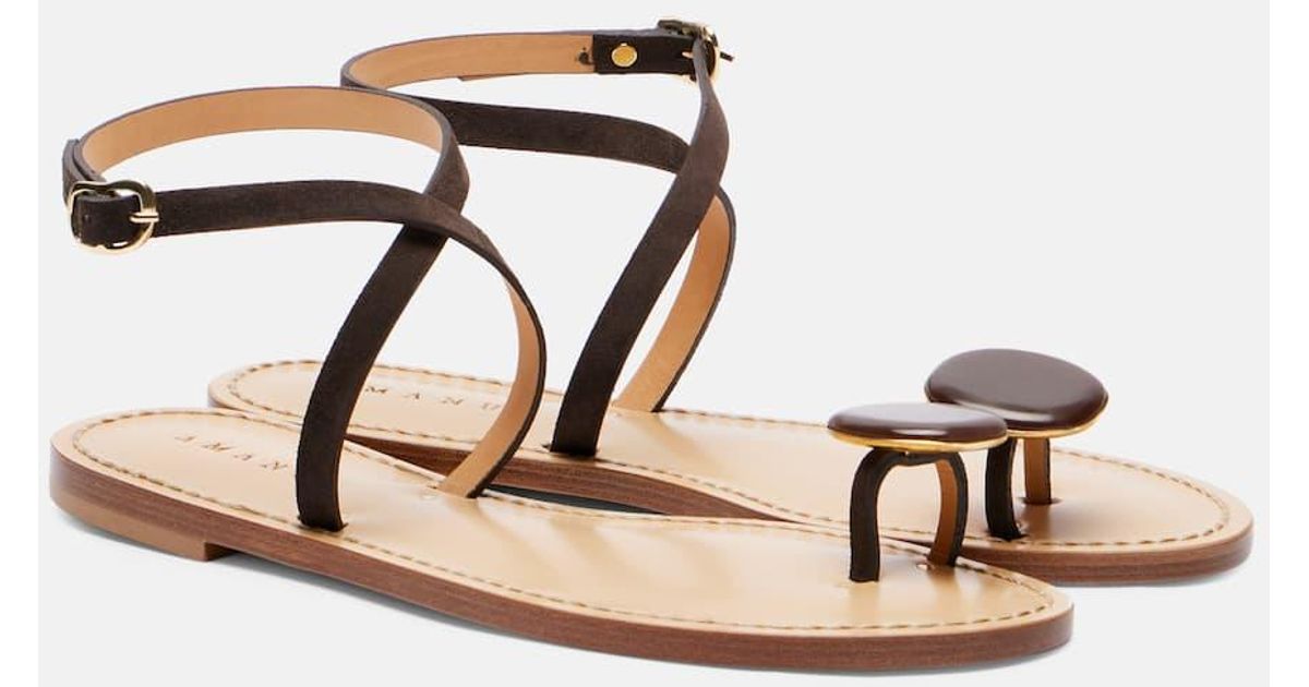 Amanu Kigali Suede Sandals in Brown | Lyst