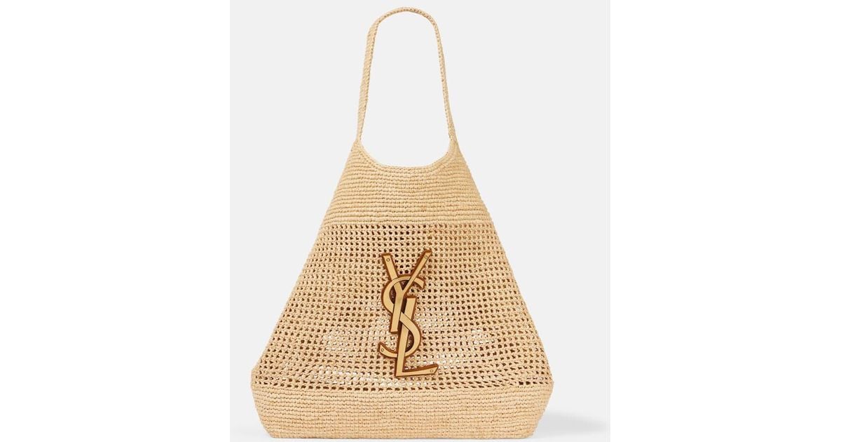 Saint Laurent Icare Maxi Raffia Tote Bag in Natural | Lyst
