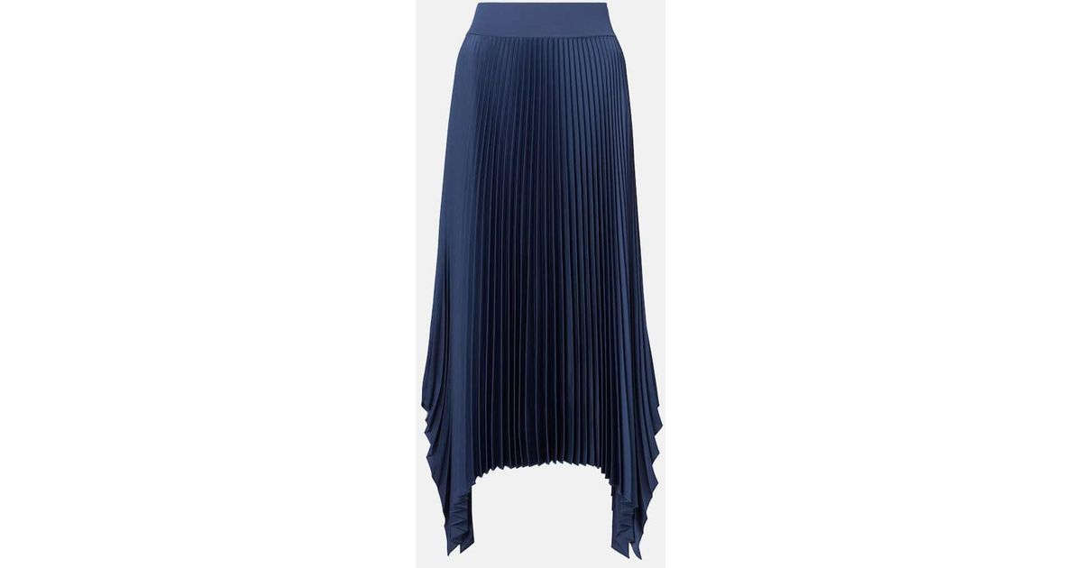 JOSEPH Ade Plisse Crepe Midi Skirt in Blue | Lyst