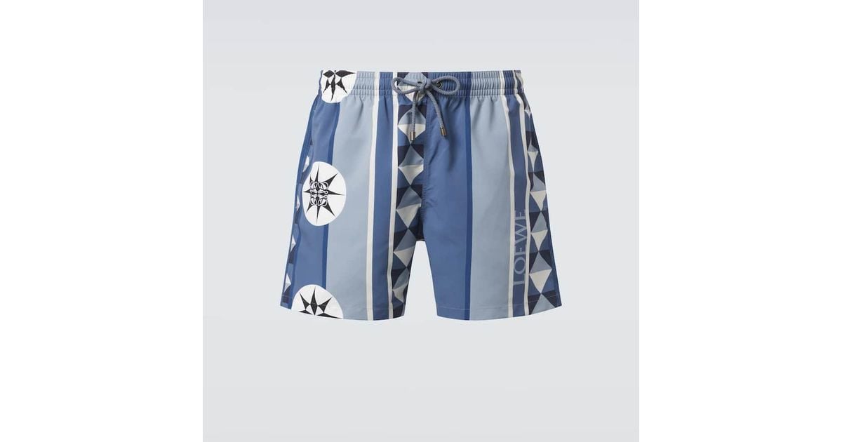 Loewe Paula's Ibiza Printed Swim Trunks in Blue for Men | Lyst