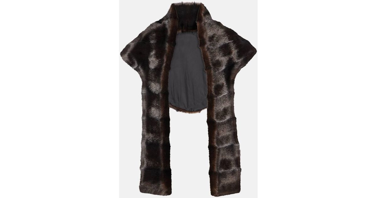 Magda Butrym Faux Fur Head Wrap in Black | Lyst