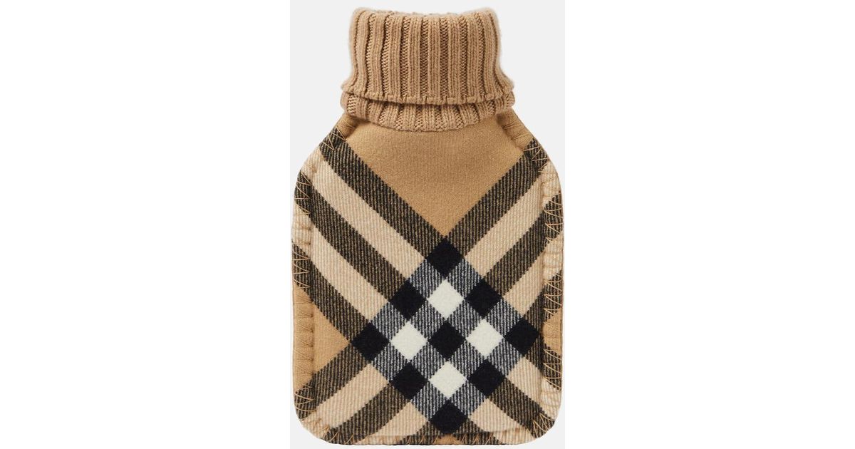 Burberry Check Hot Water Bottle in Natural | Lyst