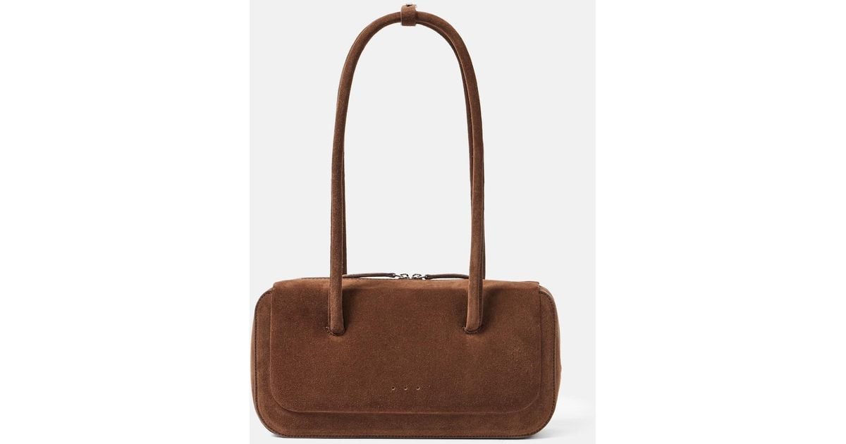 Aesther Ekme Lagune Mini Suede Shoulder Bag in Brown | Lyst