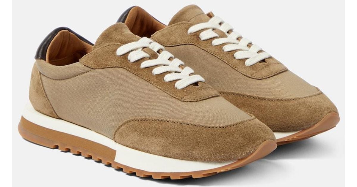 The Row Owen Runner Suede Sneakers in Brown | Lyst