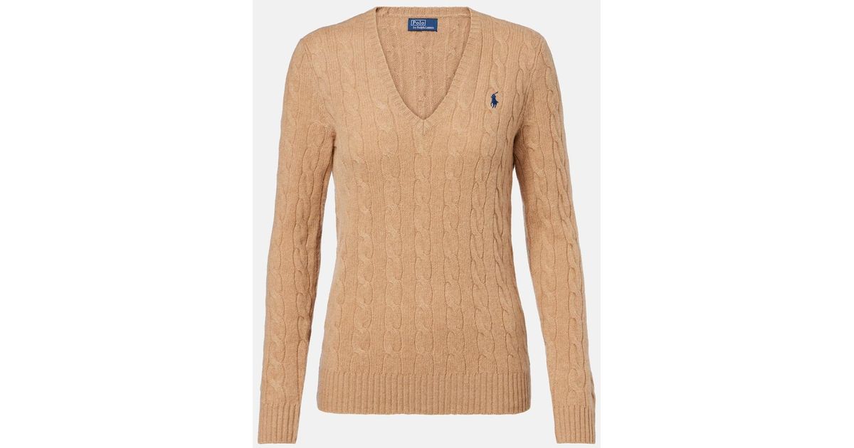 Polo Ralph Lauren Kimberly Wool And Cashmere Sweater in Natural | Lyst