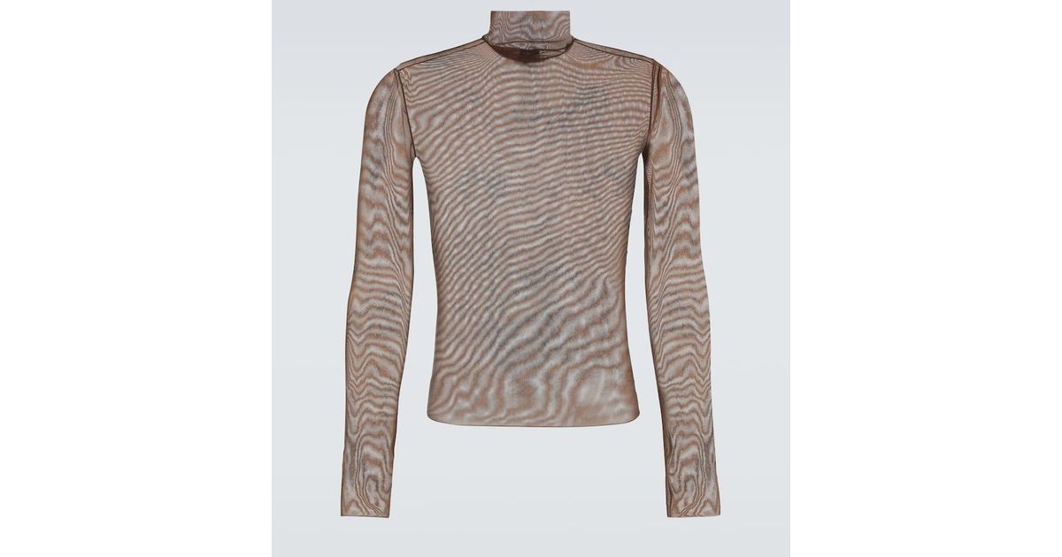 Balenciaga Tattoo Mesh Turtleneck Top in Gray for Men | Lyst