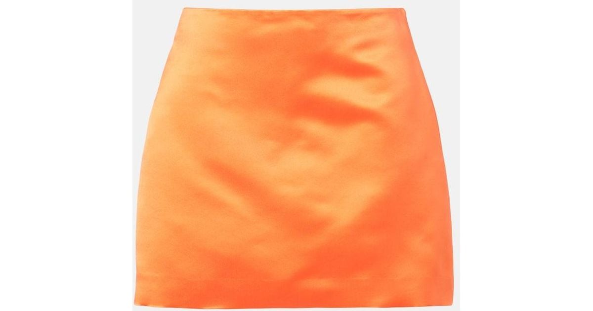 Lisa Yang Silk Satin Miniskirt in Orange | Lyst UK