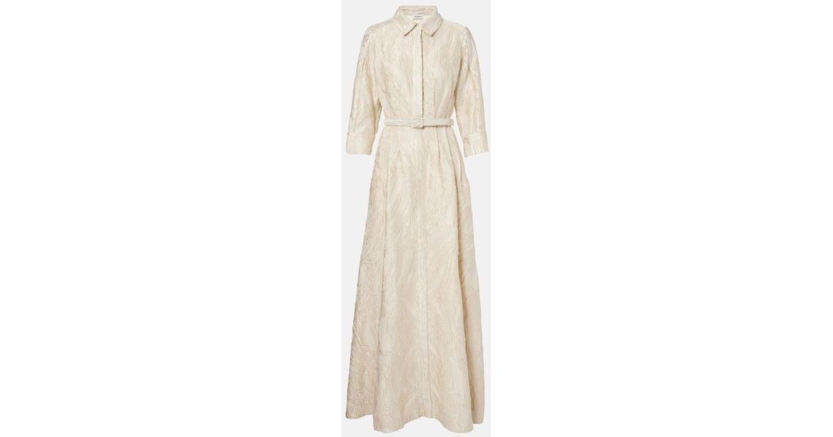 Jonathan Simkhai Courtney Embellished Jacquard Gown in Natural | Lyst