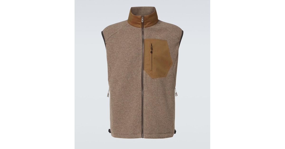 Sease Wool And Cashmere-blend Fleece Vest in Brown for Men | Lyst