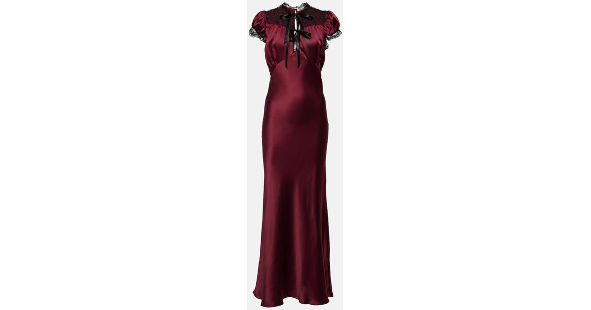 Rodarte Silk Satin Maxi Dress In Purple Lyst