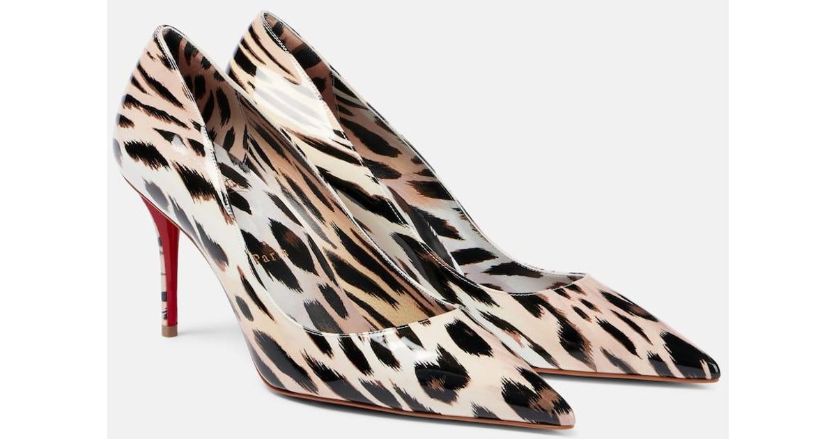 Christian Louboutin Miss Z 80 Printed Patent Leather Pumps in Metallic ...