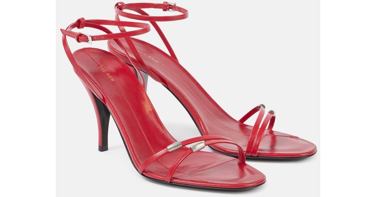 The Row Cleo Bijoux Leather Sandals in Pink | Lyst