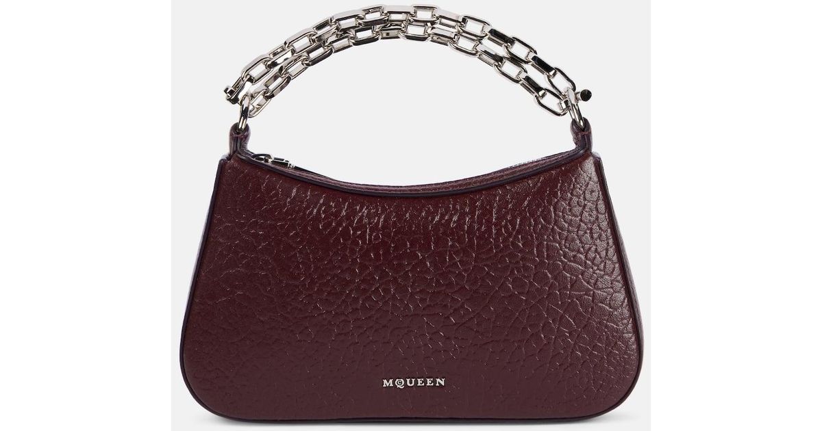 McQueen T-Bar Mini Leather Shoulder Bag in Purple | Lyst