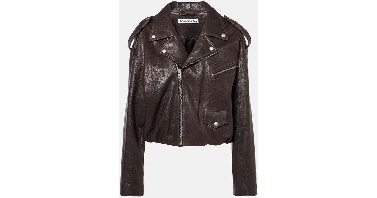 Acne Studios Leather Biker Jacket in Black | Lyst