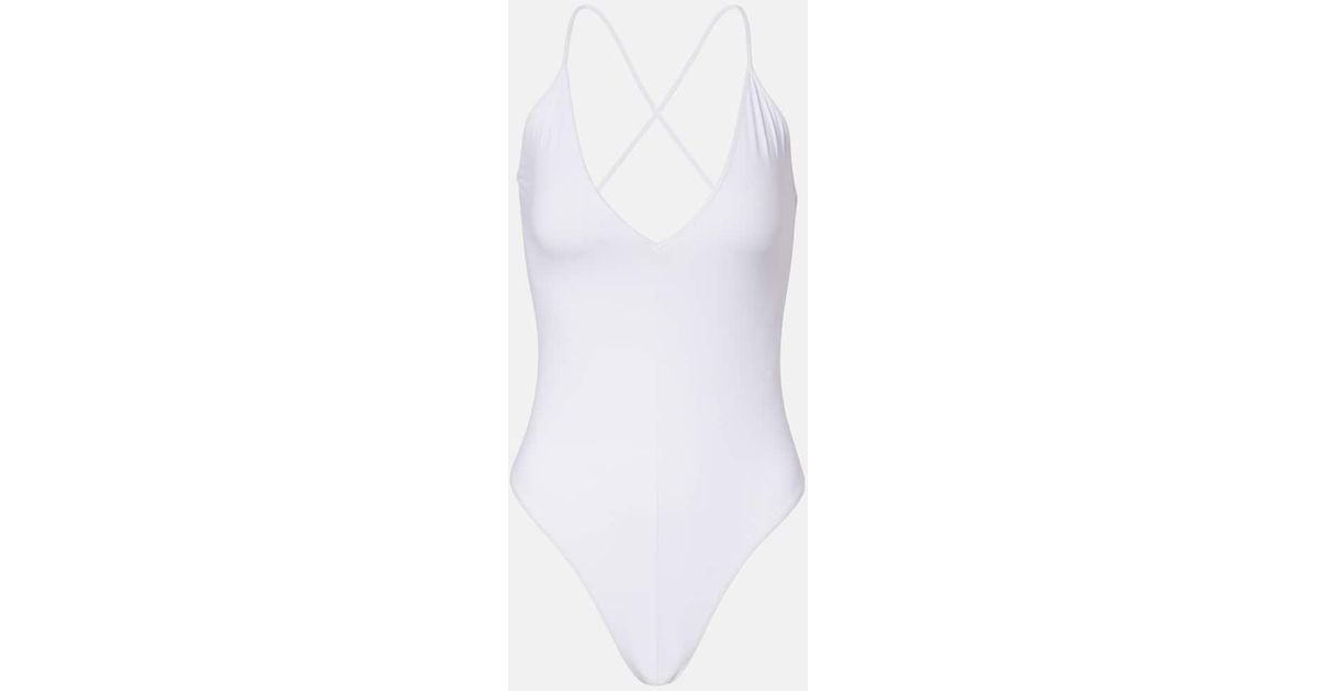 Wardrobe NYC Open-Back Bodysuit in White | Lyst