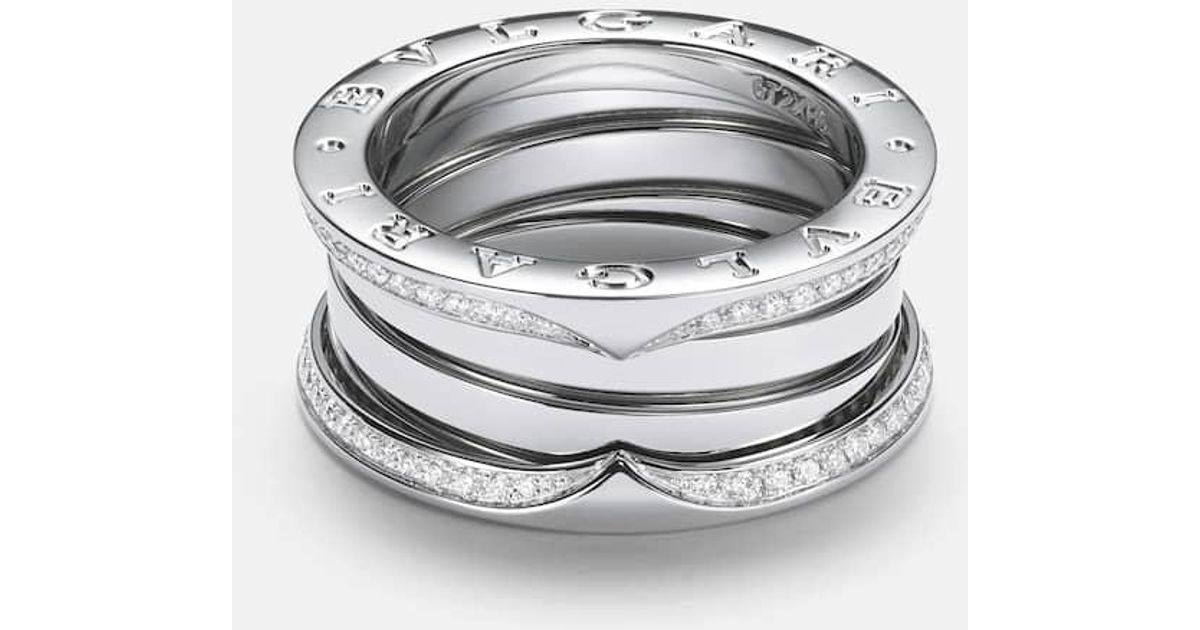 BVLGARI B.Zero1 18Kt Ring With Diamonds in White | Lyst
