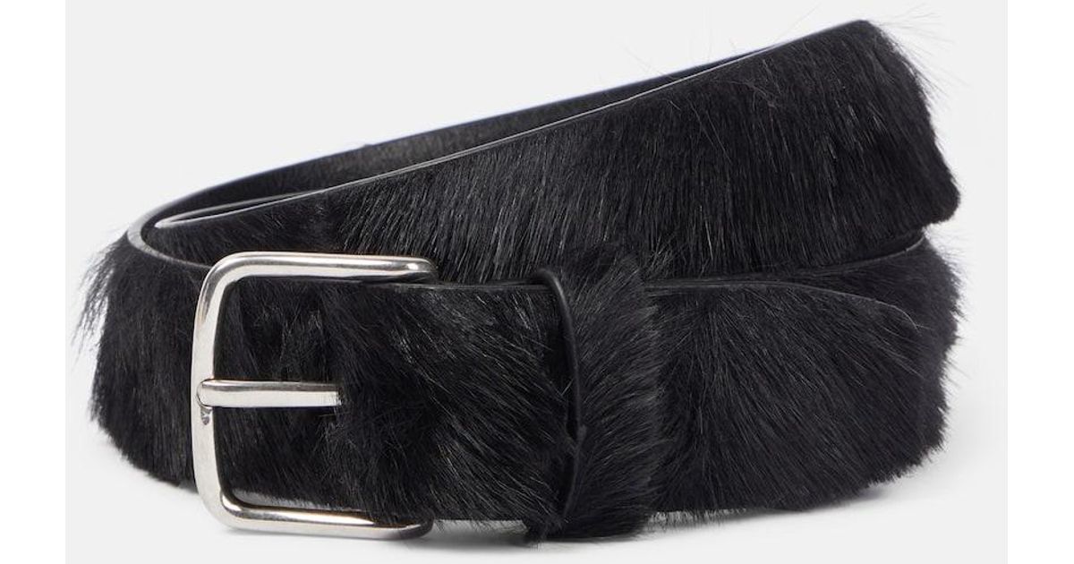 The Row Calf Hair Belt in Black | Lyst