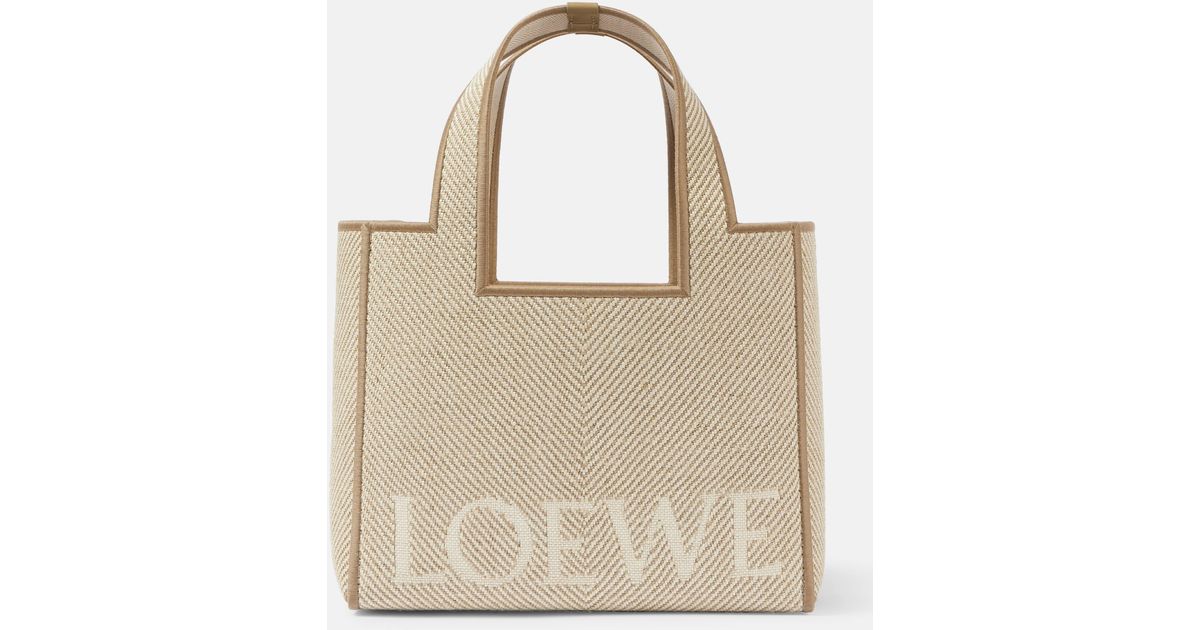 Loewe Font Small Jacquard Canvas Shopper in Natural | Lyst UK