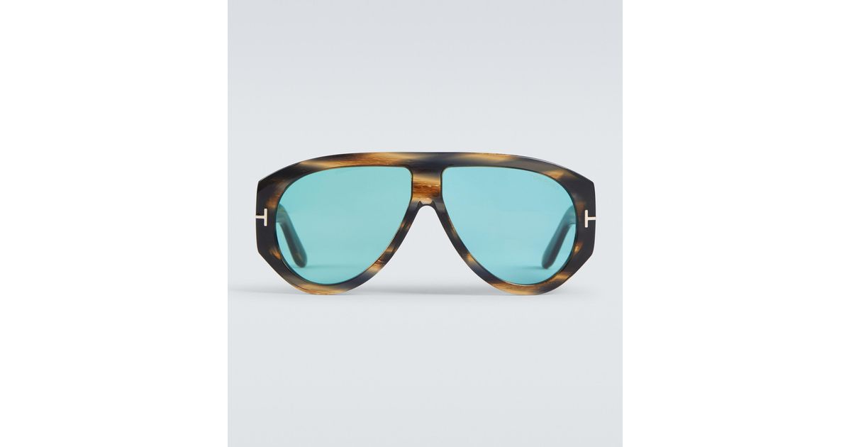 Tom Ford Bronson Aviator Sunglasses in Blue for Men | Lyst