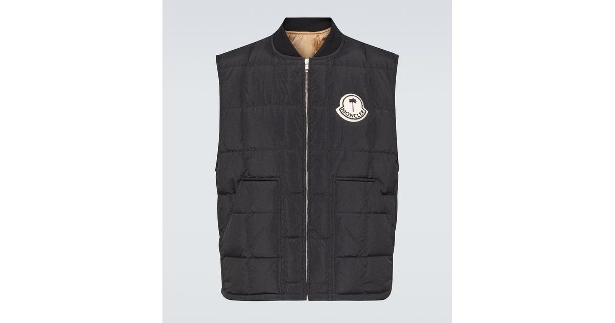 Moncler Genius X Palm Angels Pinwheel Quilted Down Vest in Black for ...