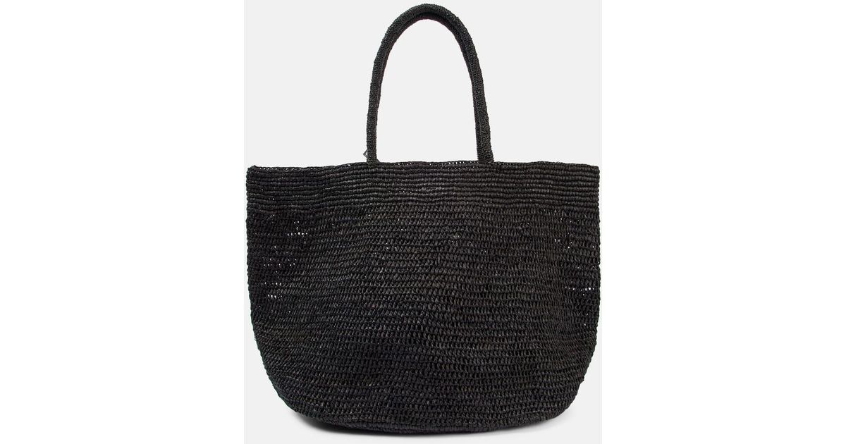 The Row Oregon Raffia Shopper in Black | Lyst
