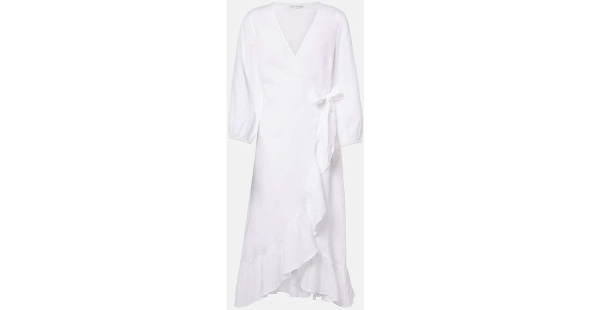 Heidi Klein Linen Wrap Dress in White | Lyst