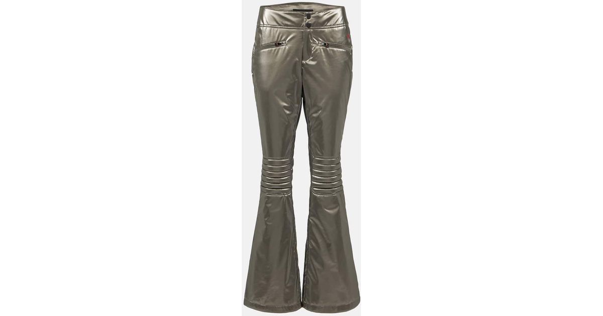 Perfect Moment Aurora Low-Rise Metallic Flared Ski Pants in Gray | Lyst