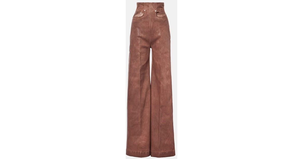 Rick Owens Dirt Cooper High-rise Wide-leg Jeans in Brown | Lyst