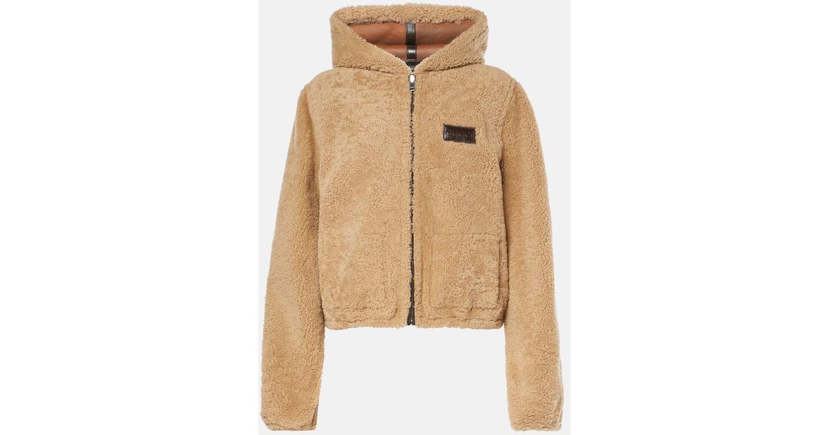 Gucci Reversible Shearling Jacket in Natural | Lyst