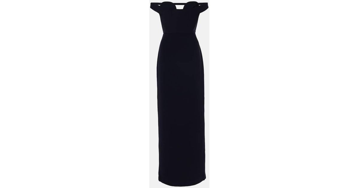 Solace London Long Serina Dress in Black | Lyst