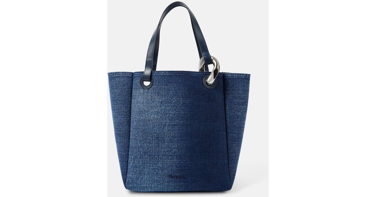 JW Anderson Corner Large Denim Tote Bag in Blue | Lyst