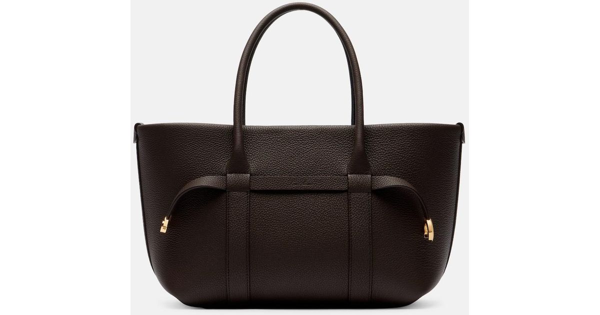 Loro Piana Ghiera Small Leather Shopper in Black | Lyst