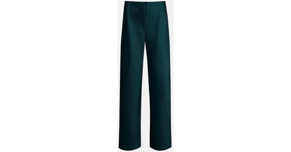 Vince High-Rise Satin Wide-Leg Pants in Blue | Lyst UK