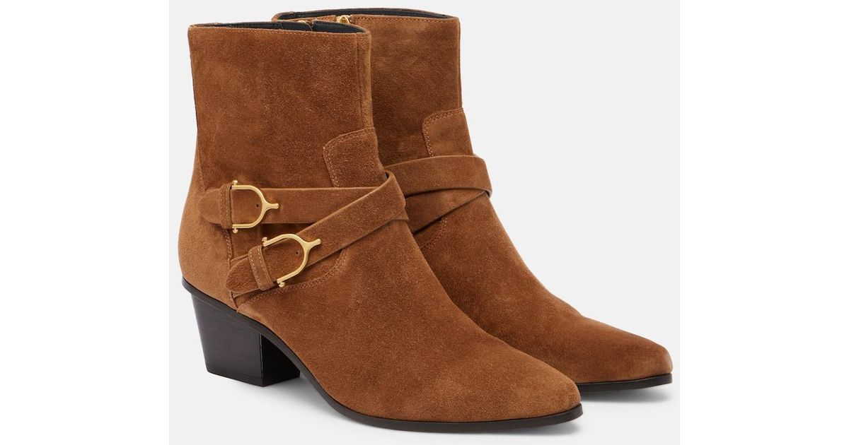 Veronica Beard Ashby 50 Suede Ankle Boots in Brown | Lyst