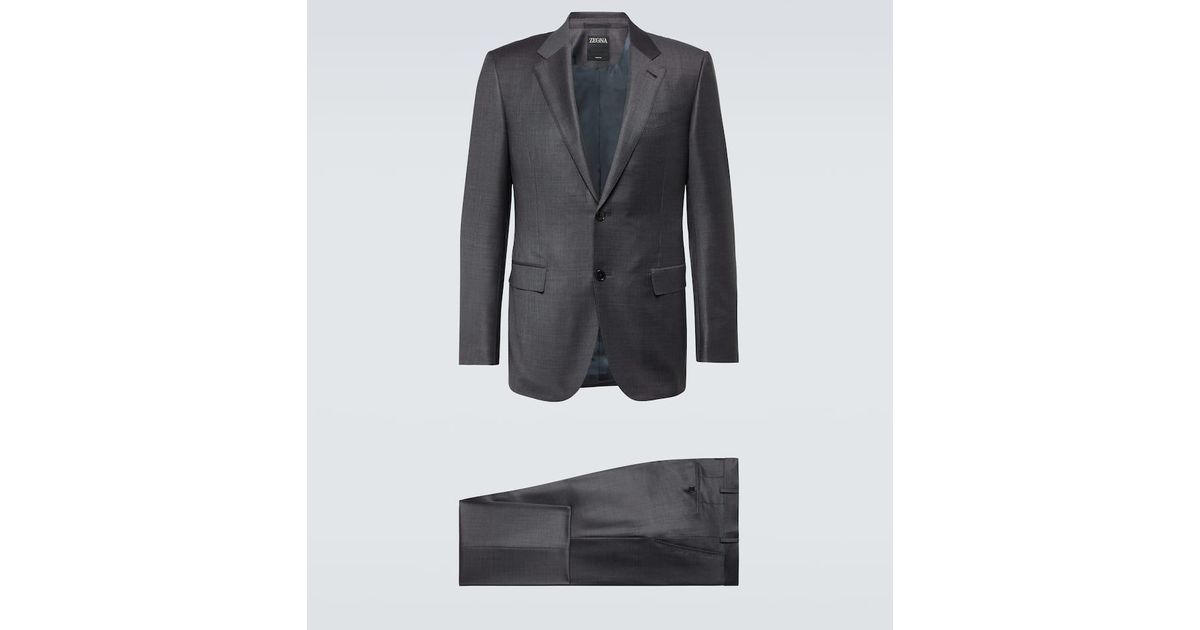 ZEGNA Trofeo Wool Suit in Grey for Men | Lyst Canada