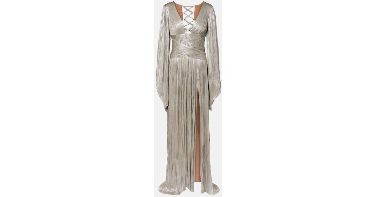 Maria Lucia Hohan Alana Pleated Silk Tulle Gown in Natural | Lyst UK