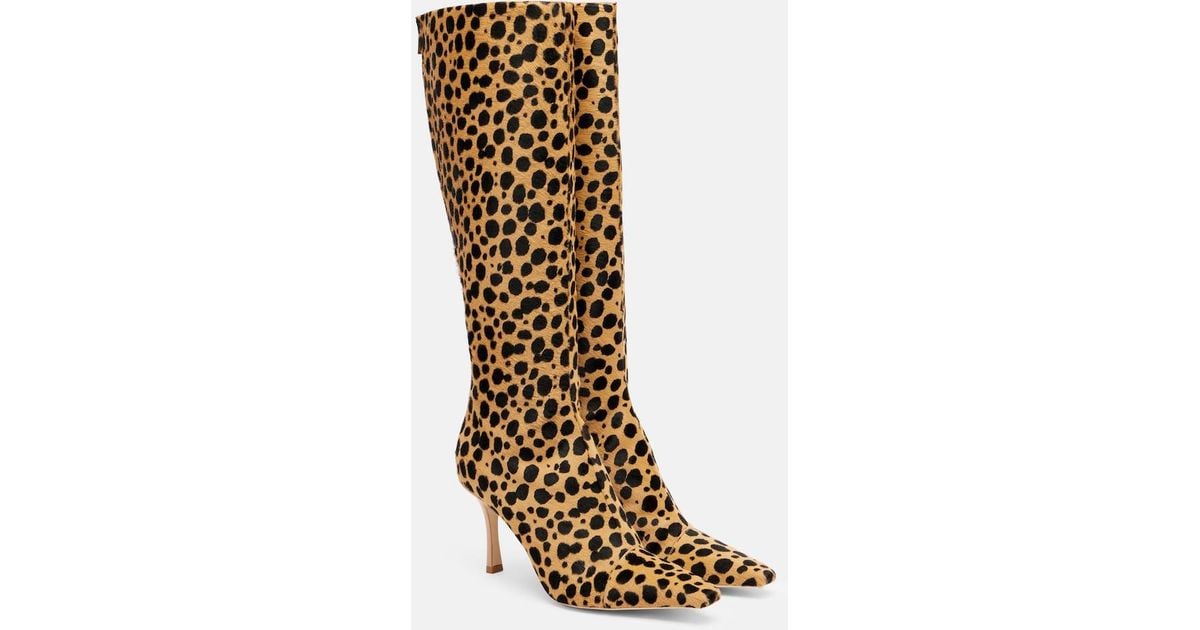 Jimmy Choo X Conner Ives Gloria 85 Pony Hair Cheetah Knee-High Boots in ...