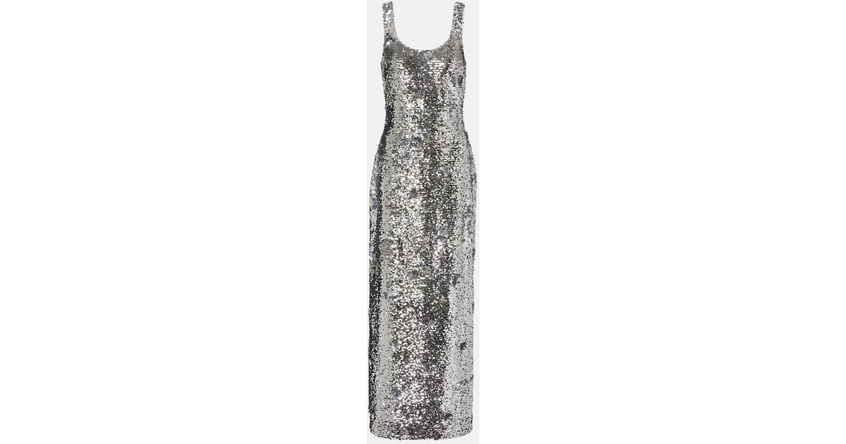 Jonathan Simkhai Bex Embellished Gown in Grey | Lyst UK