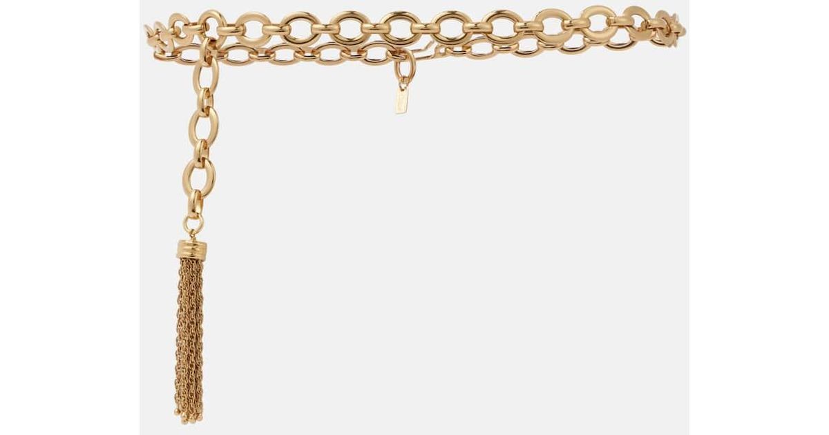 Chloé Pompom Chain Belt in White | Lyst