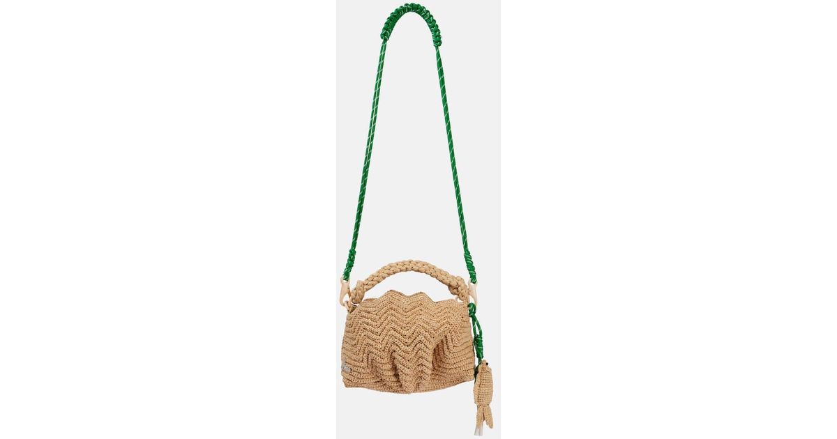 ALÉMAIS Horizon Crochet Raffia Crossbody Bag in Metallic | Lyst
