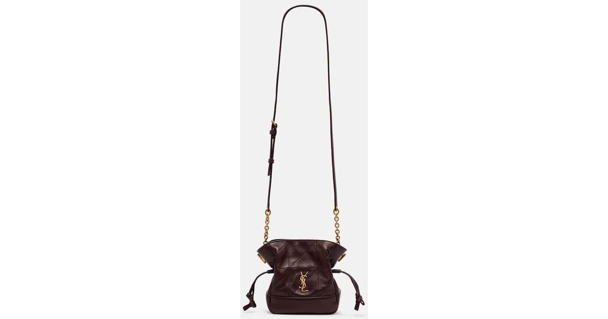 Saint Laurent Jamie Mini Leather Shoulder Bag in White | Lyst