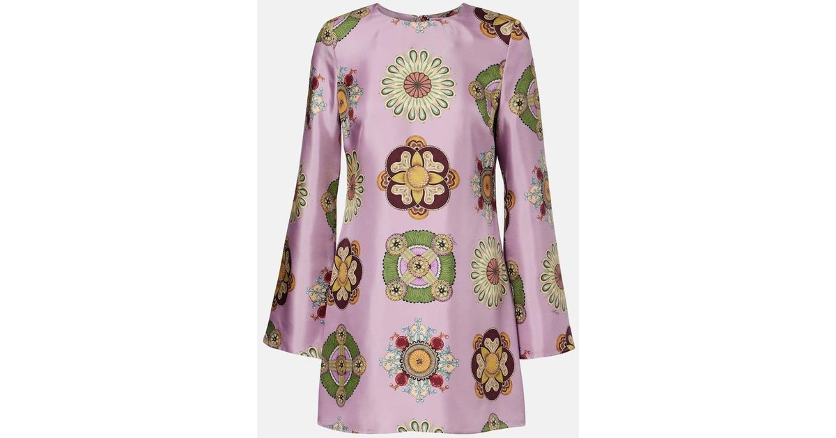 La DoubleJ Supremes Swing Silk Twill Minidress in Pink | Lyst UK