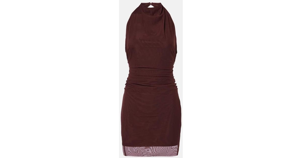 SIR. Draped Gathered Jersey Minidress | Lyst UK