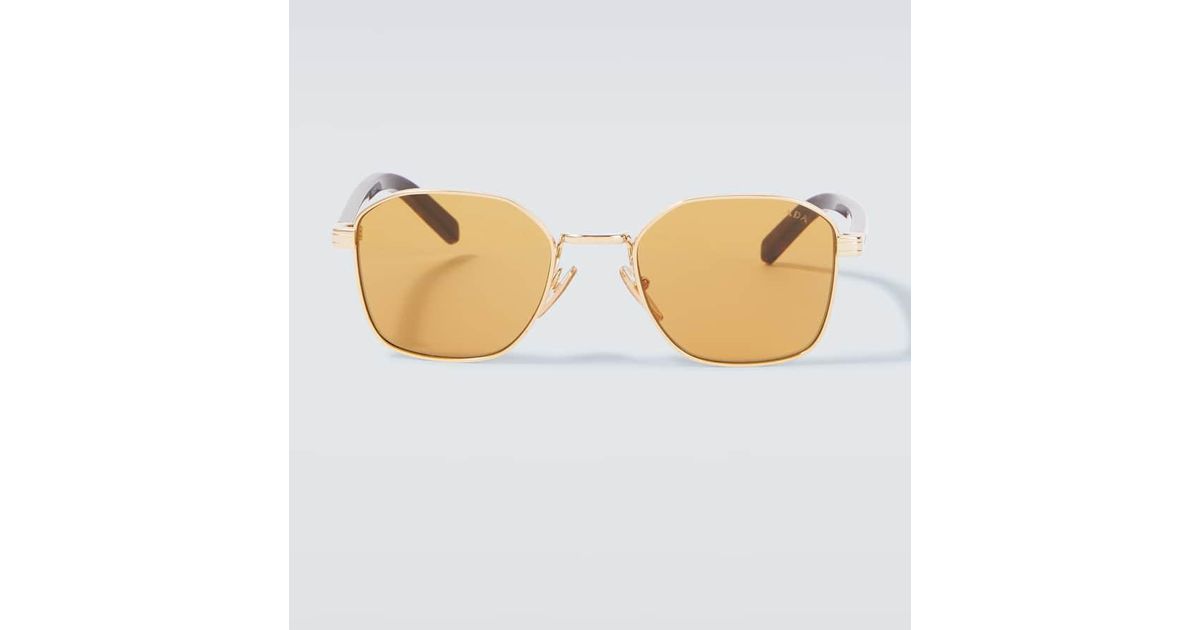 Prada Square Sunglasses in Metallic for Men | Lyst UK