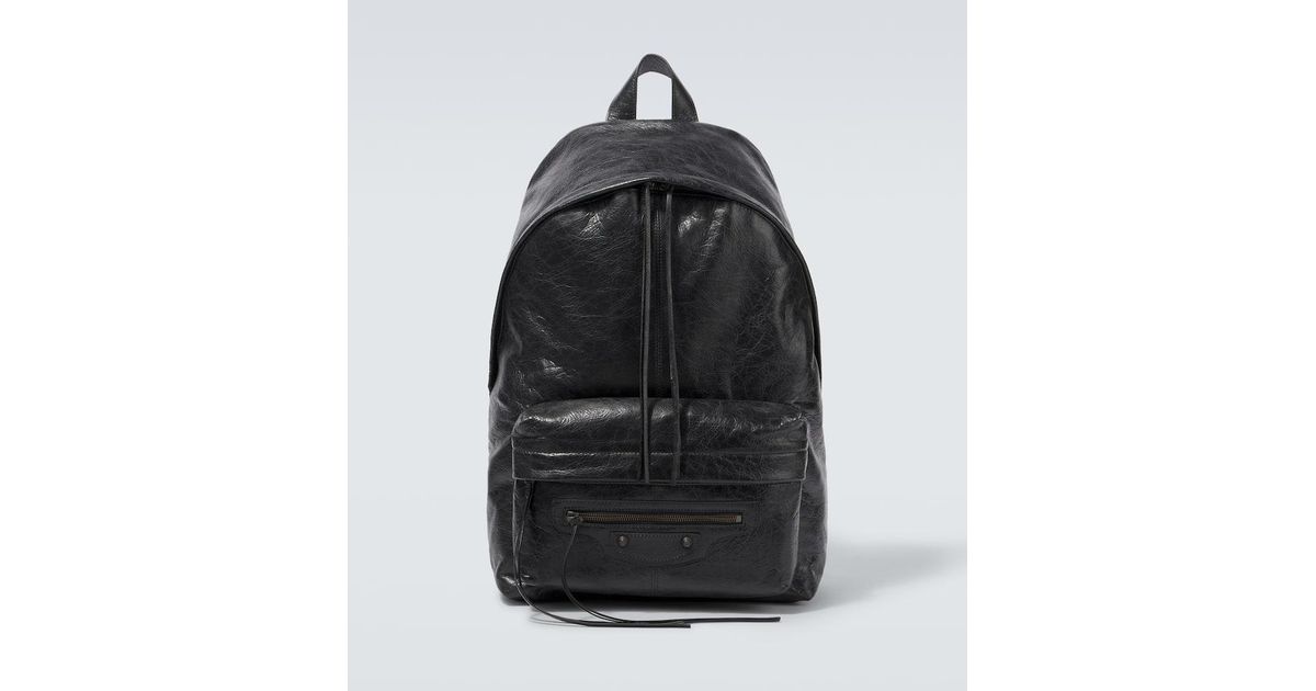 Balenciaga Le City Leather Backpack in Black for Men | Lyst