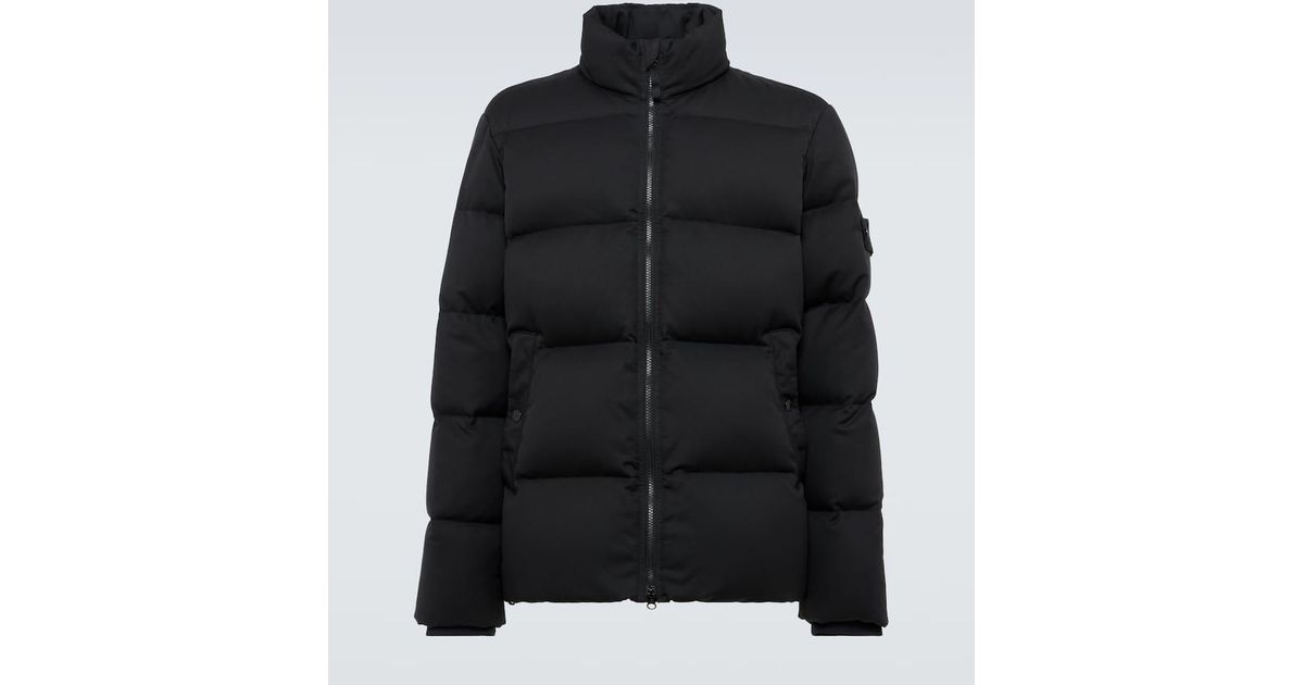 Stone Island Ghost Compass Virgin Wool Down Jacket in Black for Men | Lyst