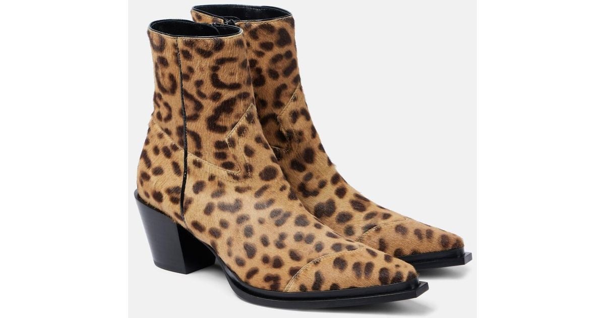 Jimmy Choo Cece 60 Leopard-Print Calf Hair Ankle Boots in Brown | Lyst