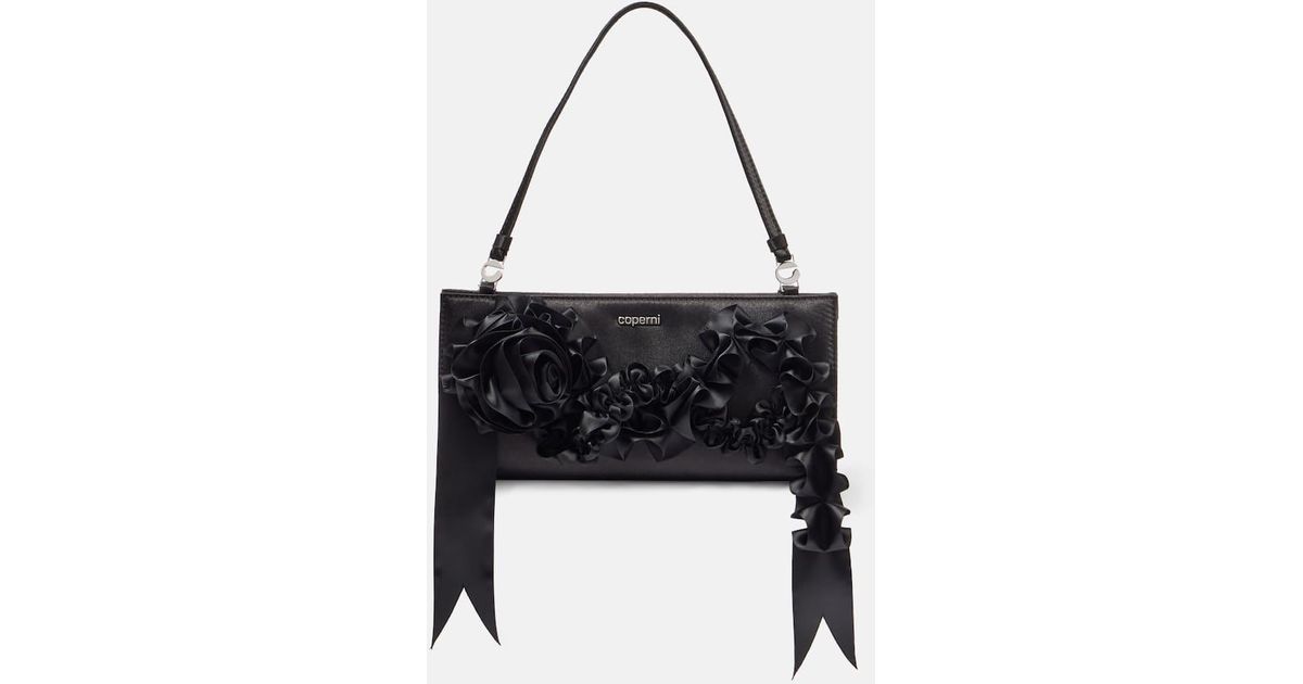 Coperni Logo Satin Clutch in Black | Lyst