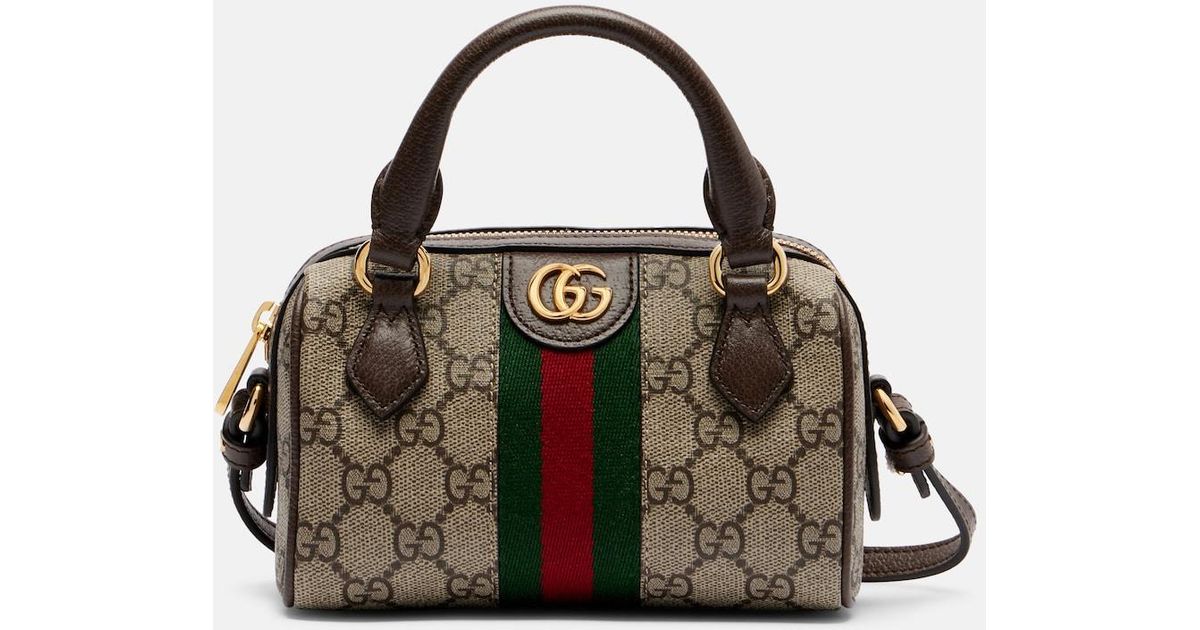 Gucci Ophidia Gg Supreme Mini Bag in Brown | Lyst